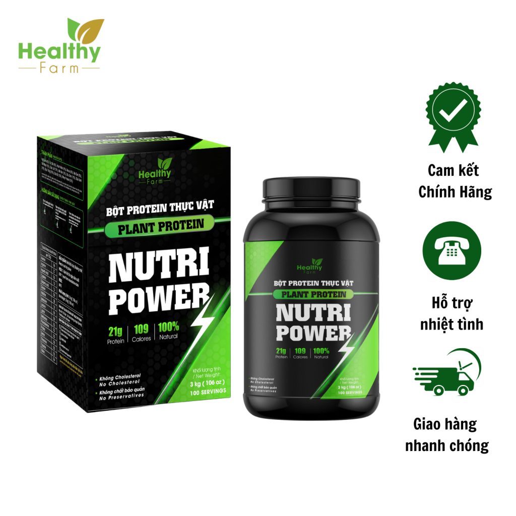 Bột Protein Thực Vật Nutri Power 3kg - Healthy Farm - Tình Yêu Từ Đất Mẹ